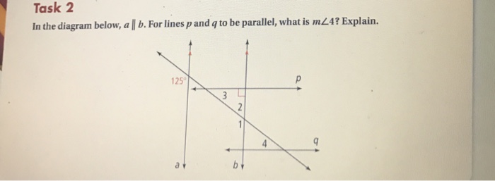 Solved In the diagram below, a || b. For lines p and q to be | Chegg.com
