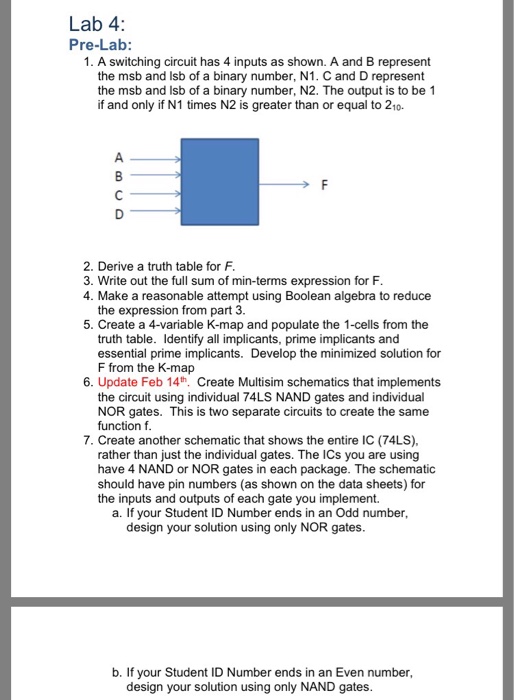 Solved A switching circuit has 4 inputs as shown. A and B | Chegg.com