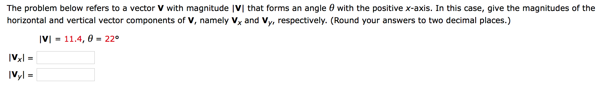 Solved The problem below refers to a vector V with magnitude | Chegg.com