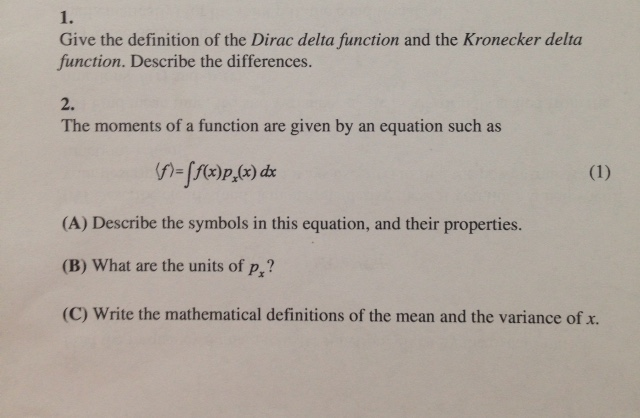 Solved Give the definition of the Dirac delta function and | Chegg.com