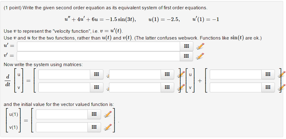 Solved: Write The Given Second Order Equation As Its Equiv... | Chegg.com Solved: Write The Given Second Order Equation As Its Equiv... | Chegg.com