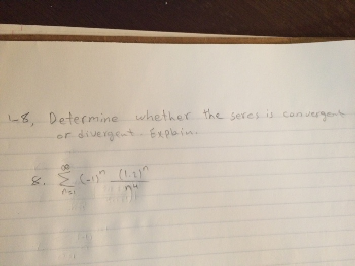 Solved -g, Determine whether the seres is con verge or | Chegg.com