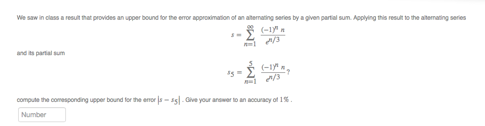 Solved We saw in class a result that provides an upper bound | Chegg.com