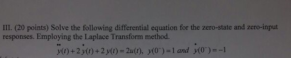 Solved Solve the following differential equation for the | Chegg.com