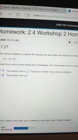 Solved Use interval notation to express the solution set and | Chegg.com