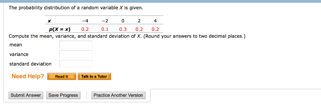 Solved The probability distribution of a random variable X | Chegg.com
