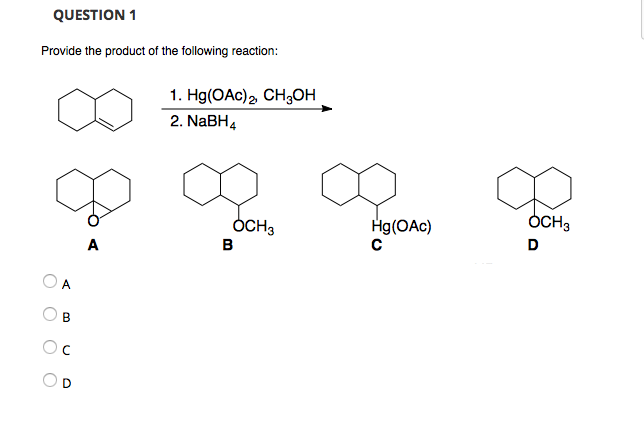 Solved QUESTION 1 Provide the product of the following | Chegg.com