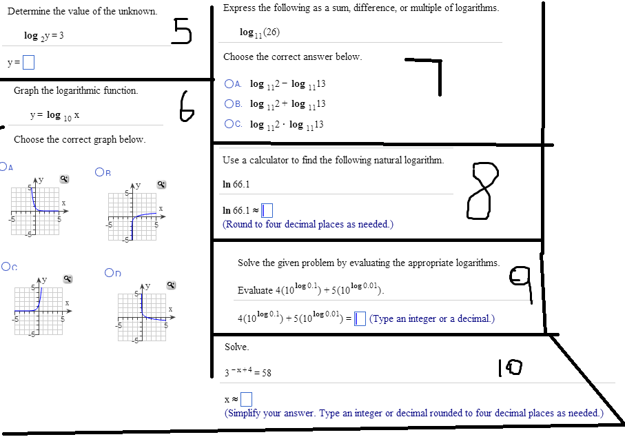 Solved Determine the value of the unknown. log2y = 3 y= | Chegg.com