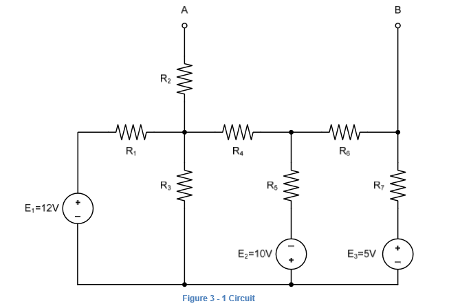 Solved R2 R1 R4 Re R3 Rs R7 E2-10V Figure 3-1 Circuit | Chegg.com