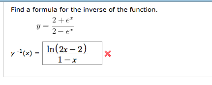 Solved Find a formula for the inverse of the function. | Chegg.com