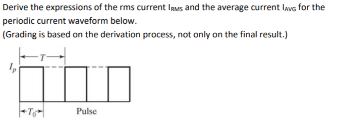 Solved Derive the expressions of the rms current IRMs and | Chegg.com