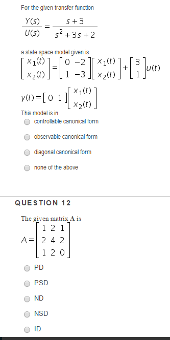 Solved For the given transfer function Y(s)/U(s) =s + 3/s^2 | Chegg.com