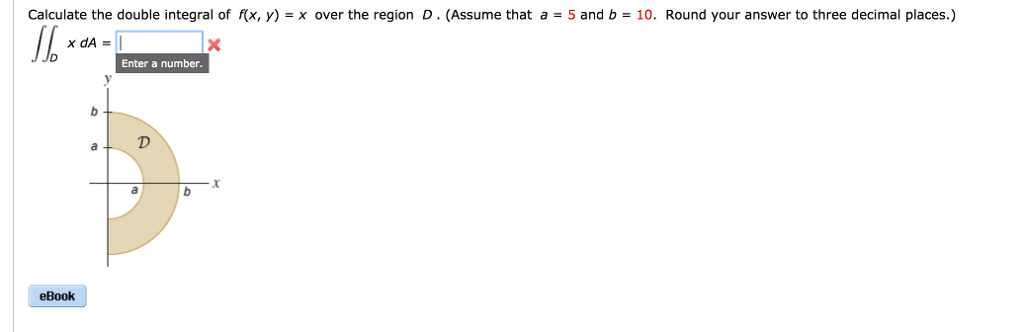 Solved Calculate the double integral of f(x, y) = x over the | Chegg.com
