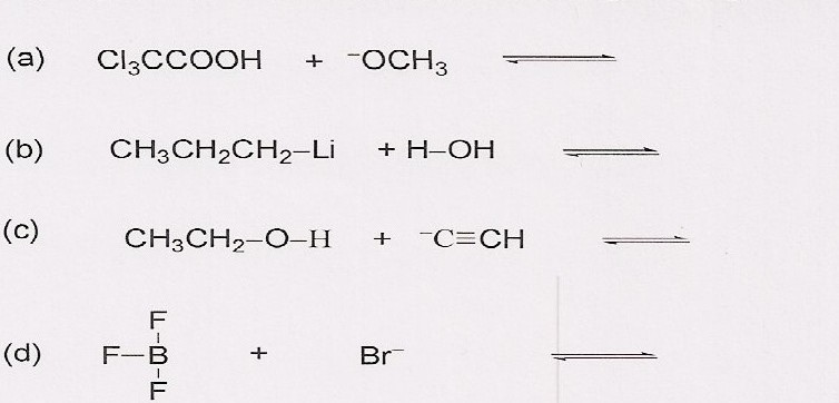 Solved Cl3 CCOOH + -OCH3 CH3 CH2 CH2-Li + H-OH CH3 CH2-O-H | Chegg.com