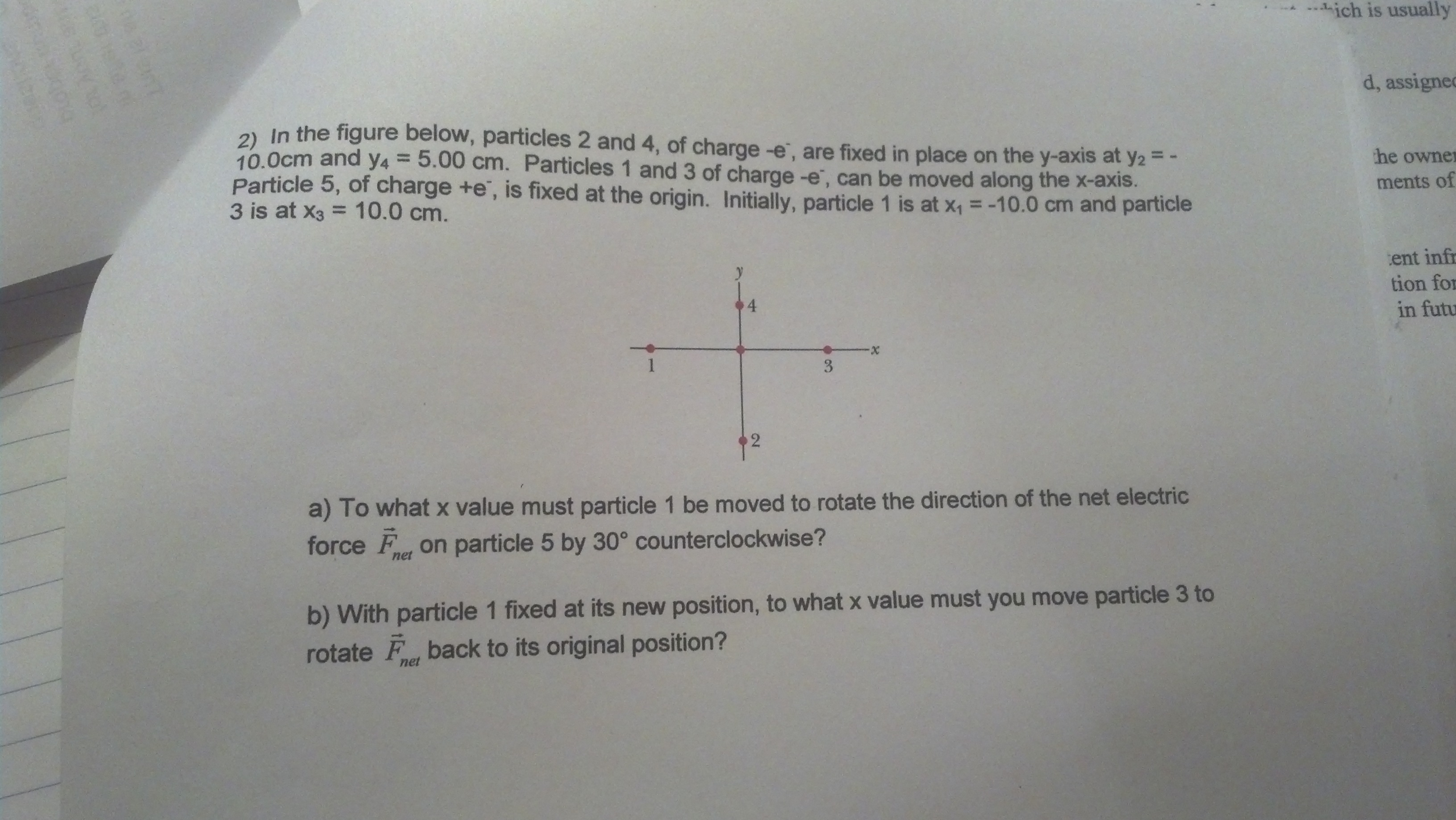 Solved In the figure below, particles 2 and 4, of charge -e, | Chegg.com