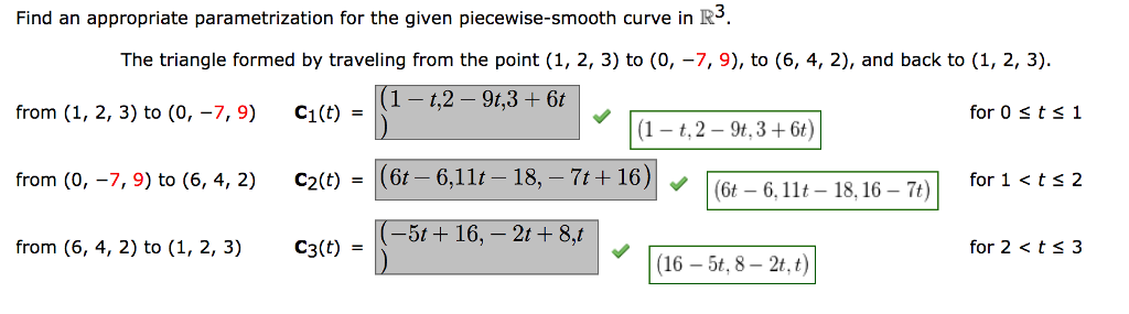 Solved Find an appropriate parametrization for the given | Chegg.com