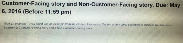 Solved Customer-Facing story and Non-Customer-Facing story. | Chegg.com