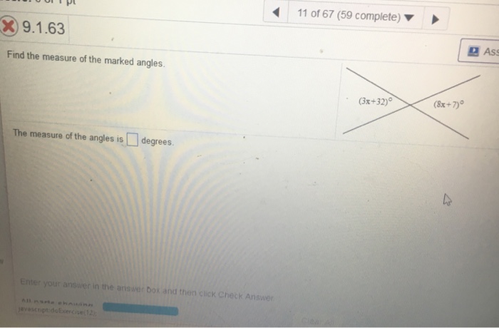 Solved Find the measure of the marked angles. The measure of | Chegg.com