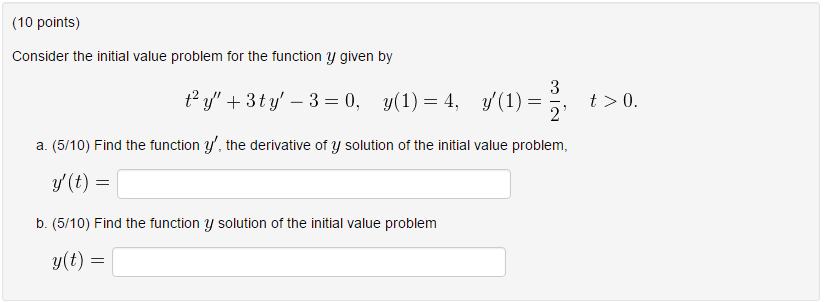 Solved Consider the initial value problem for the function y | Chegg.com