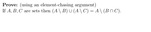 Solved Prove: (using an element-chasing argument) lf A. B. C | Chegg.com