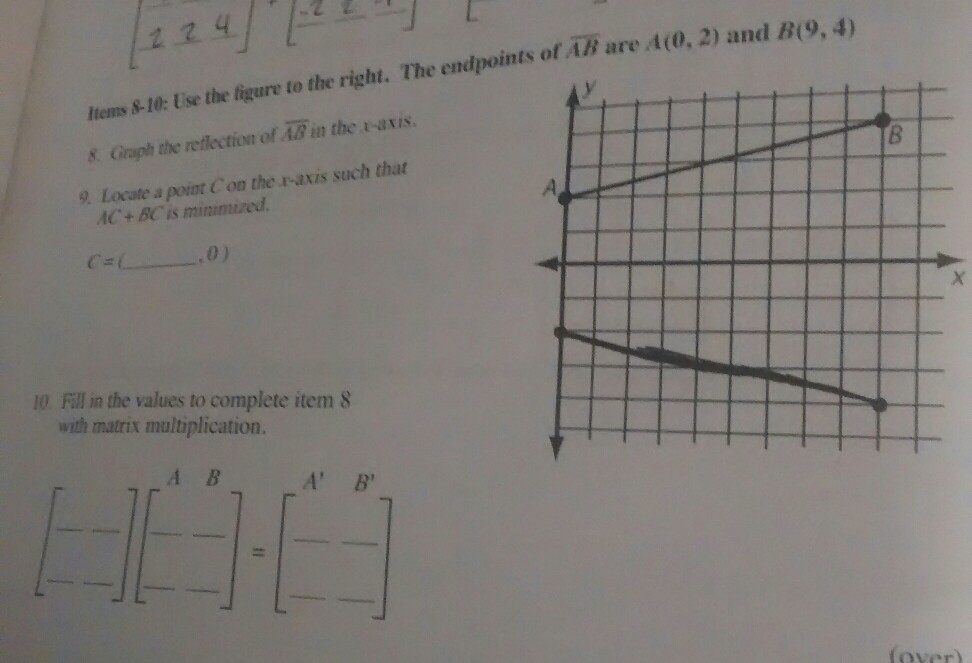 Solved 9. Locate point c on the x-axis such that ac+bc is | Chegg.com