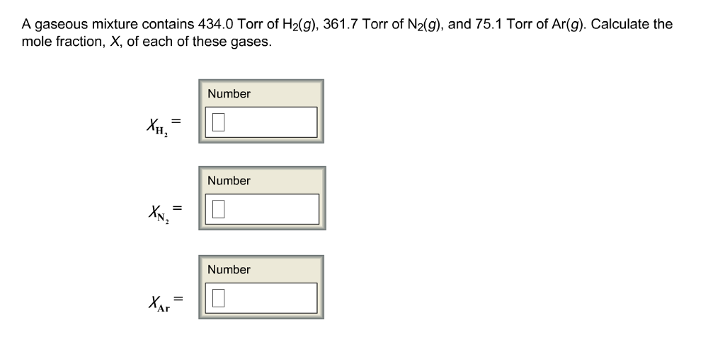 Solved A gaseous mixture contains 434.0 Torr of H2(g), 361.7 | Chegg.com