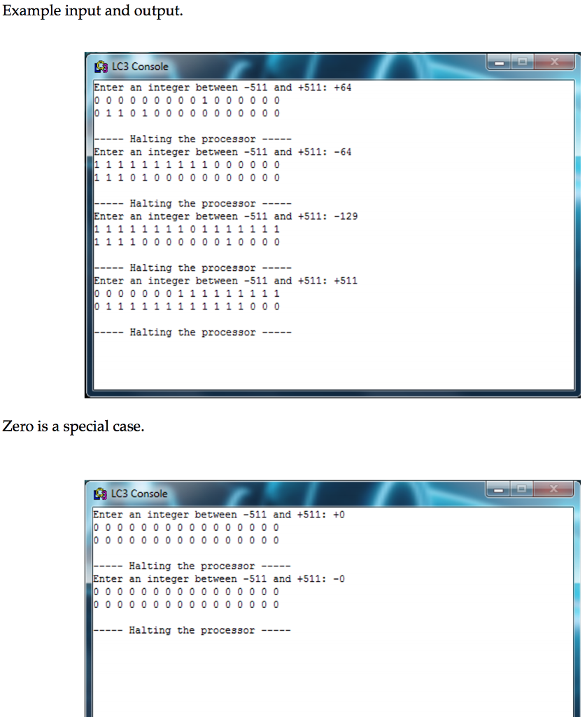 This program accepts an integer between -511 to +511 | Chegg.com
