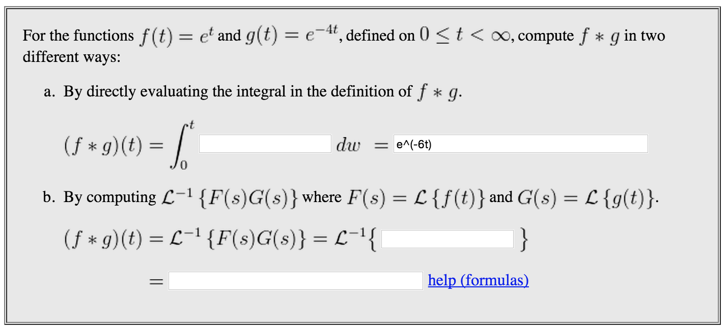Solved For The Functions F T E T And G T E 4t