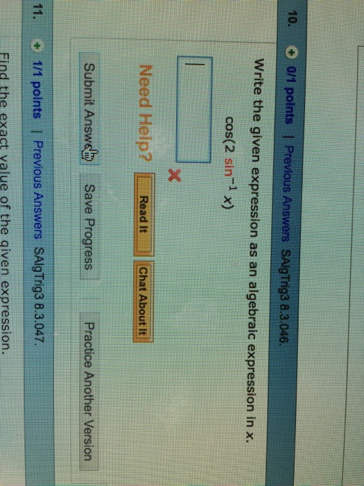 Solved Write the given expression as an algebraic expression | Chegg.com