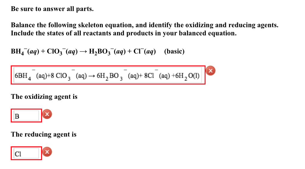 Solved Balance the following skeleton equation, and identify | Chegg.com
