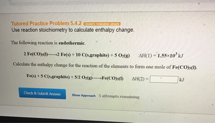 Solved Use reaction stoichiometry to calculate enthalpy | Chegg.com
