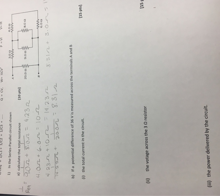 Solved In the Series-Parallel circuit shown calculate the | Chegg.com
