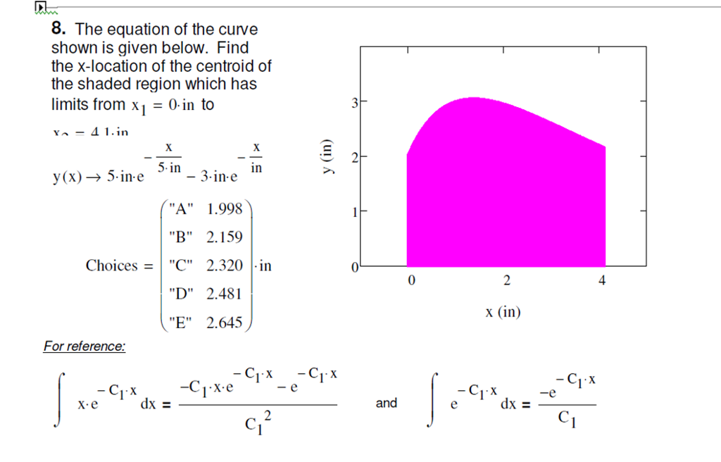 Solved 8. The equation of the curve shown is given below. | Chegg.com