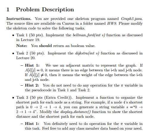 Solved 1 Problem Description Instructions. You are provided | Chegg.com