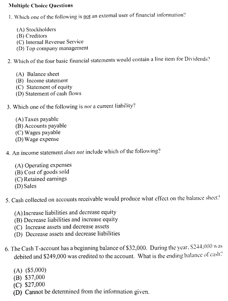 Solved >Multiple Choice Questions 1. Which one of the | Chegg.com