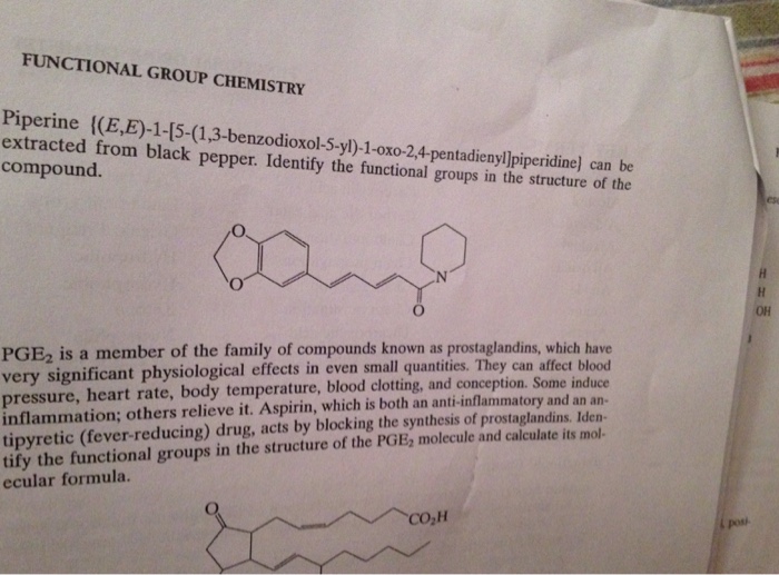 Solved Piperine can be extracted from black pepper. Identify | Chegg.com