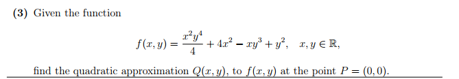 Solved (3) Given the function find the quadratic | Chegg.com