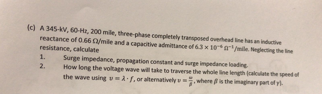 Solved Q3. (10 points) (a) Define surge impedance (Zc), and | Chegg.com