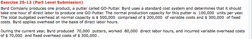 Solved Exercise 25-12 (Part Level Submission) Byrd Company | Chegg.com