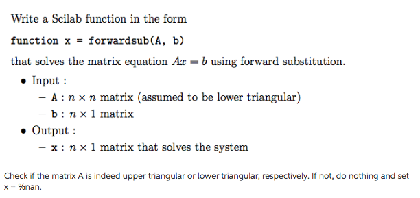 Solved Write A Scilab Function In The Form Function X 0971