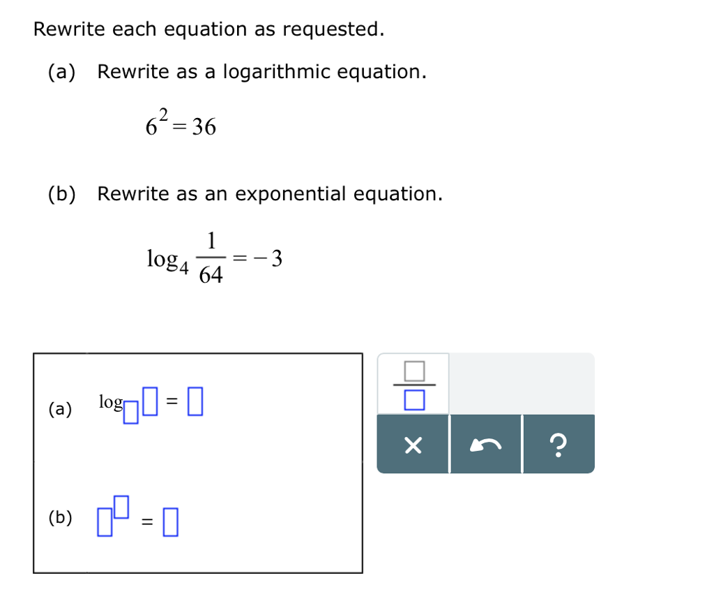Solved Rewrite Each Equation As Requested A Rewrite As A