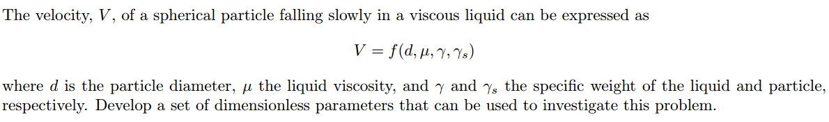 Solved The velocity, V, of a spherical particle falling | Chegg.com