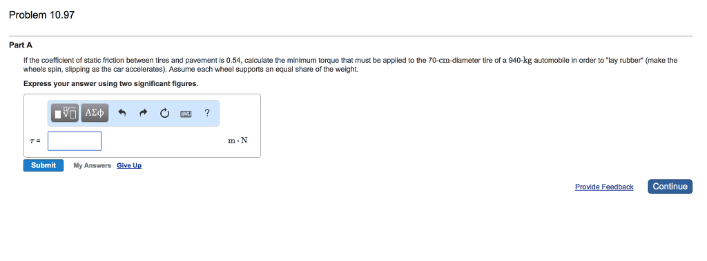 Solved Problem 10 97 Part A If The Coefficient Of Static