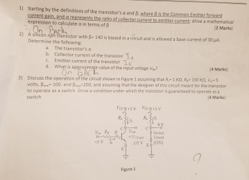 Starting by the definitions of the transistor's alpha | Chegg.com