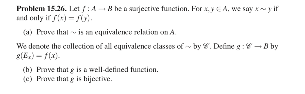 Solved Problem 15.26. Let f : A → B be a surjective | Chegg.com