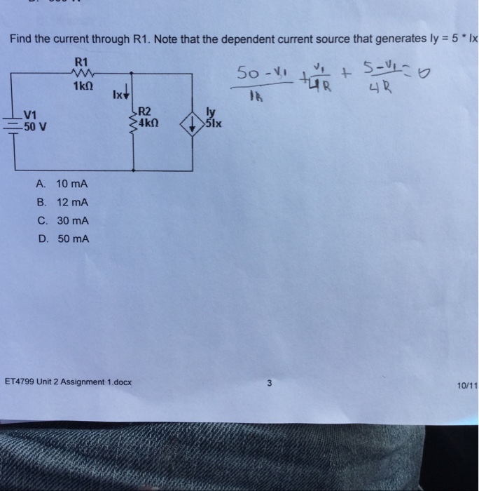 Solved Find the current through R1. Note that the dependent | Chegg.com