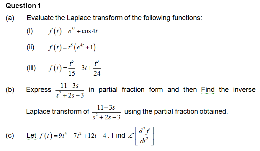 Solved Evaluate the Laplace transform of the following | Chegg.com
