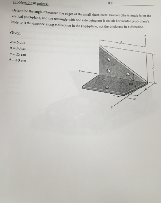 Solved Determine the angle theta between the edges of the | Chegg.com Solved Determine the angle theta between the edges of the | Chegg.com