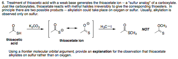 Treatment of thioacetic acid with a weak base | Chegg.com