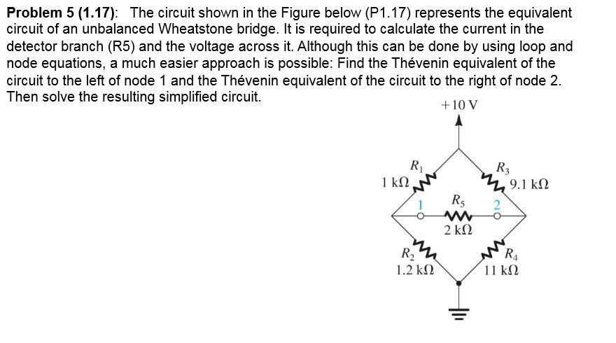 Solved The circuit shown in the Figure below (P1.17) | Chegg.com